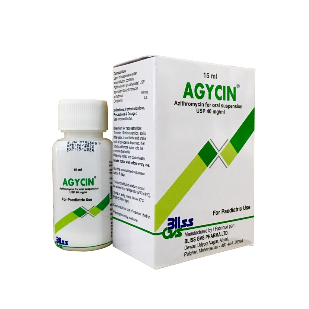 Agycin Susp 200Mg/5Ml 15Ml (Azithromycin) | Meldinpharma